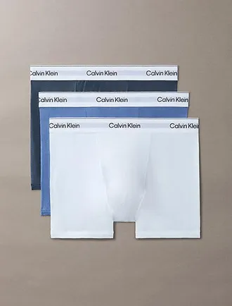 Calvin Klein 3er-pack Boxershorts Mit Abn&auml;her Und Relaxter Passform - Icon Cotton Stretch - Black, Glacier, Blue Bell W/ Dtm Wb - Herren - 3XL