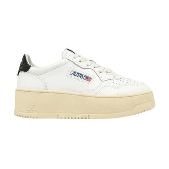 Autry Femme, Chaussures, Blanc, Taille: 36 EU Baskets Plateforme en Cuir Blanc