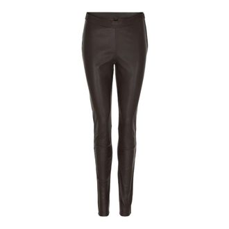Notyz High-Waisted Lederleggings - - Trousers - Damen - Braun - L