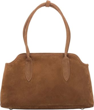 Estro & Luminara Femme, Sacs, Brun, Taille: ONE Size Velour Shopper Bag