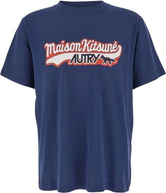 Autry Homme, Tops, Bleu, Taille: M T-shirts et Polos élégants avec Girocollo