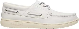 Timberland Portofino Pier, Chaussure de Bateau Homme, White Full Grain, 41 EU