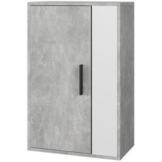 Vicco tag&egrave;re murale Berno, B&eacute;ton/blanc, 50.1x78.4cm avec 2 compartiments