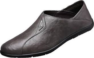 Generic Chaussures de mariage formelles pour homme - Mocassins plats &agrave; coupe basse sans lacets - Mocassins &agrave; enfiler - Bout carr&eacute; - Chaussures en cuir &agrave; talon