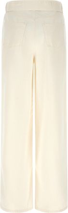 Twin-Set Wide-Leg Denim Jeans - Cream