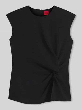HUGO BOSS Regular Fit Kurzarmbluse mit Knoten-Detail Modell Cathida