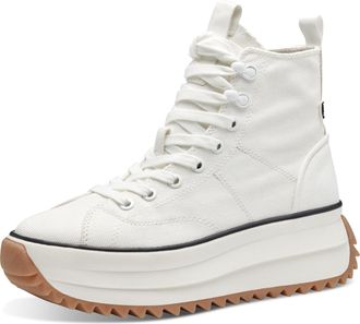 Tamaris Damen Sneaker High Canvas Vegan; White/weiß; 36