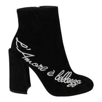 Dolce & Gabbana Amore Wildleder-Stiefeletten - - Shoes - Damen - Schwarzk - 35 EU