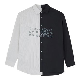 Maison Margiela Homme, Chemises, Multicolore, Taille: M Chemise en popeline bicolore