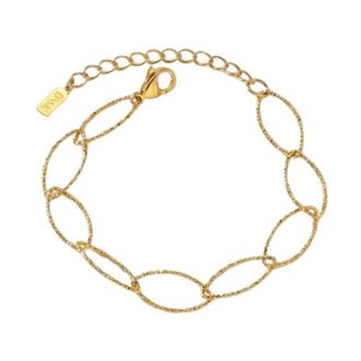 Dansk Copenhagen Ragna Waterproof 18K Gold Plated Oval Link Bracelet - Structured Stainless Steel - Femme - Accessoires - Jaune - Taille: ONE Size