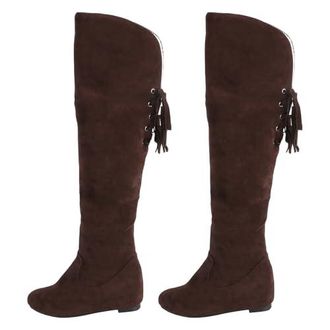 Valiclud Bottes Hautes au Genou pour Femmes Bottes Cuissardes Marron Taille 40 Plates Chaudes et Confortables en Mat&eacute;riau R&eacute;sistant pour Marche et Sorties Hive