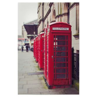 artboxONE Poster 30x20 cm St&auml;dte/London Hallo London - Bild rote Telefonzelle rote Telefonzelle