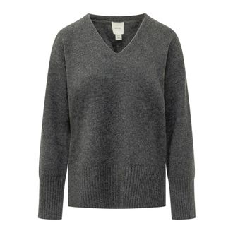 Calvin Klein Pull en laine &agrave; col en V - Femme - Pulls - Gris - Taille: 36 FR