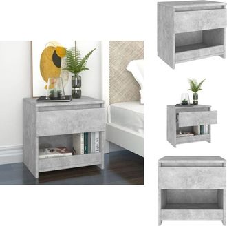 vidaXL Table de chevet Gris béton 40x30x39 cm Aggloméré - Table De Chevet - Meuble De Chambre - Table Nuit - Rangement - Commode