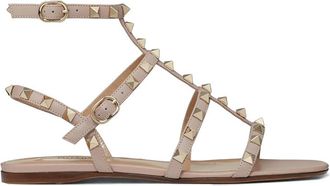 Valentino Garavani Rockstud Ankle-strap Flat Sandals