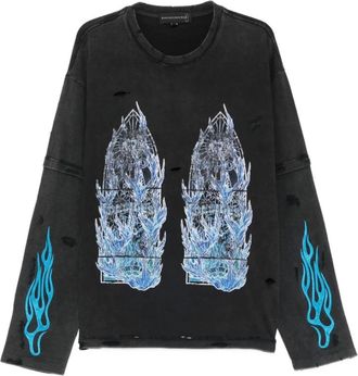 Who Decides War by Ev Bravado Homme, Sweatshirts et sweats à capuche, Gris, Taille: XL Flame Glass SweaT-shirt