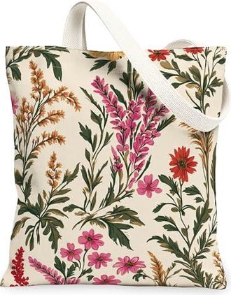 Generic Sac fourre-tout en toile de fleurs de coleus printaniers pour le shopping, 33 x 38 cm, motif floral sauvage, sac d&eacute;picerie r&eacute;utilisable pour femme, es