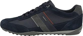 Geox Homme U Wells C Sneakers, Navy/Dk Burgundy, 44 EU