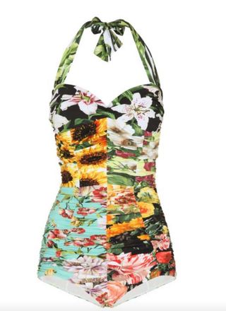Dolce & Gabbana Patchwork Sicily Swimsuit Size S
