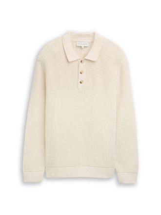Tom Tailor Strickpullover mit Polokragen und kurzer Knopfleiste