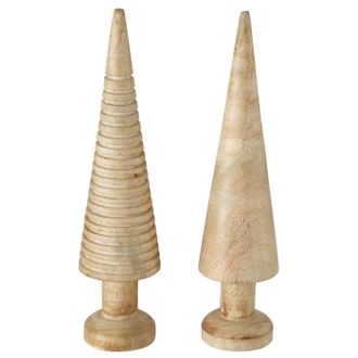 Boltze 2 x Dekoaufsteller Noares Holz H&ouml;he 30 cm, Winter, Tannenbaum