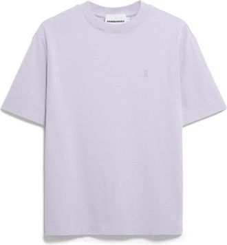 Armedangels Damen Heavyweight T-Shirt aus recyceltem Baumwoll Mix TARJAA Loose Fit Soft Lilac