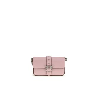 Pinko Pinko, Femme, Sacs, Rose, Taille: ONE Size Bos Taurus Shoulder Bag