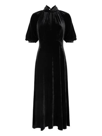 Temperley London robe Eliana en velours à coupe mi-longue - Noir