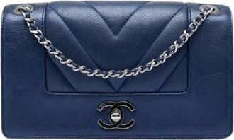 Chanel Sac bandouli&egrave;re vintage Chanel Pre-owned - Femme - Pre-owned - Bleu - Taille: ONE Size