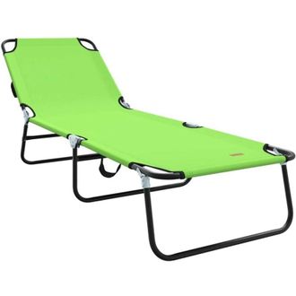 vidaXL Vidaxl - Klappbare Sonnenliege 1-Person Gr&uuml;n 56 x 189 x 87cm Stoff