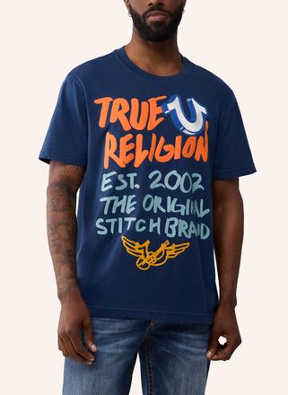 True Religion T-Shirt Stitch blau