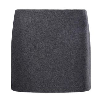 Sportmax Femme, Jupes, Gris, Taille: 38 FR Straight Hem Wool Skirt