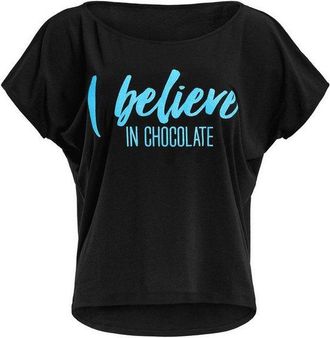 Winshape Oversize-Shirt MCT002 ultra leicht mit Neon blauem Glitzer-Aufdruck