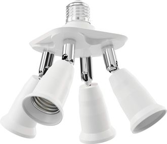LEDs Com E27 Sockel, 4-fach Splitter-Adapter, wei&szlig;