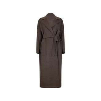 Max Mara Langer doppelter Wollmantel - - Coats - Damen - Braun - L