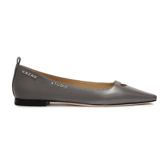 Kazar Graue flache Pumps mit ausgeschnittener Oberseite - - Shoes - Damen - Grau - 41 EU