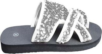 Generic Chaussures pour femme - Semelle int&eacute;rieure amovible - Sandales de plage creuses - D&eacute;contract&eacute;es - Chaussures plates - Sandales pour femme - Paillettes