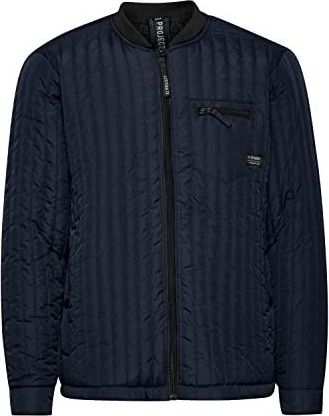 11 Project PRArik Veste matelassée demi-saison pour homme avec col zippé Coupe droite, Robe bleue (194024)., L