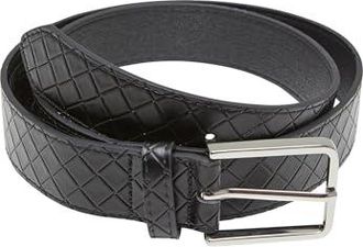 Urban Classics Tb7217-woven Embossed Synthetic Leather Belt Ceinture, Noir/Argent, L-XL Hommes