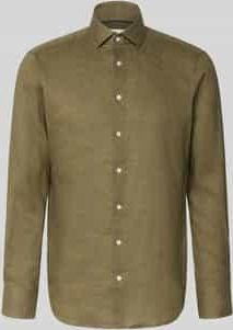 Christian Berg Regular Fit Leinenhemd mit Kentkragen
