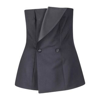 P.A.R.O.S.H. Bustier Smoking Top - - Tops - Damen - Schwarzk - S