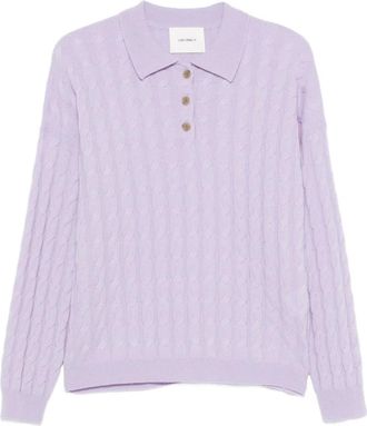 Lisa Yang polo en maille torsadée - Violet