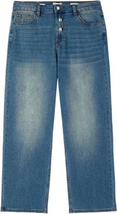 Oltre Femme, Jeans, Bleu, Taille: 44 FR Jeans &agrave; jambes larges avec clous