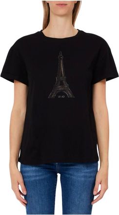Liu Jo Femme, Tops, Noir, Taille: 40 FR T-shirt avec appliqu&eacute;s