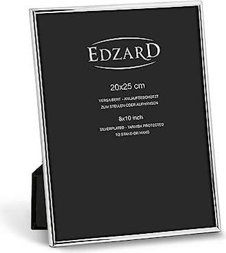 Edzard Cadre Photo Gênes, classieux argenté, résistant au ternissement, pour Photo 20 x 25 cm, INCL. 2 cintres