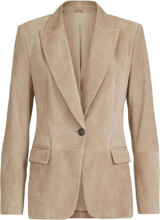 Brunello Cucinelli Femme, Vestes, Beige, Taille: 40 FR Suede Jacket
