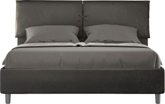 ITYhome Letto Matrimoniale Rivestito In Microfibra - Mados - Tipologia Letto: Alzata Doppia - Dimensione Rete: 160x190 - Colore: Grigio