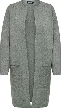 Only ONLRIVER L/S Long Cardigan KNT Noos, Cardigan Femme, Agave Green/Detail:W. Melange