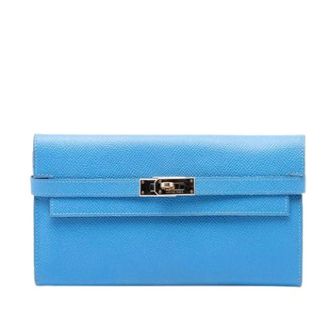 Herm&egrave;s Pre-owned Kelly Wallet - Femme - Pre-owned - Bleu - Taille: ONE Size