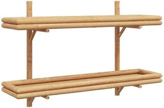 vidaXL Wandregal mit Regal Wandmontiert Braun 100 x 26 x 60 cm Bambus Vidaxl